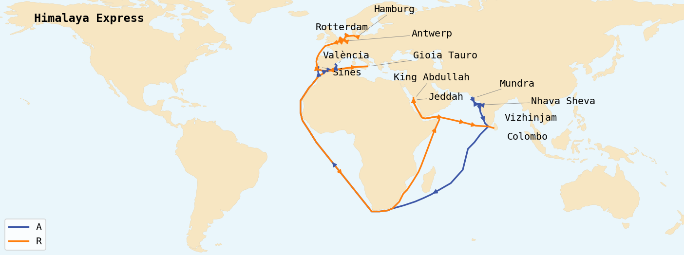 Himalaya Express – València to Nhava Sheva container service