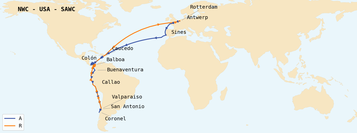 NWC - USA - SAWC – Rotterdam to San Antonio container service